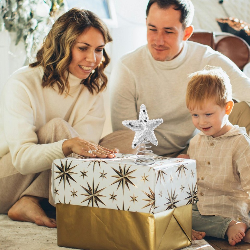 Birthday Disco Ball Topper Star Xmas Tree Finials Decorations ...