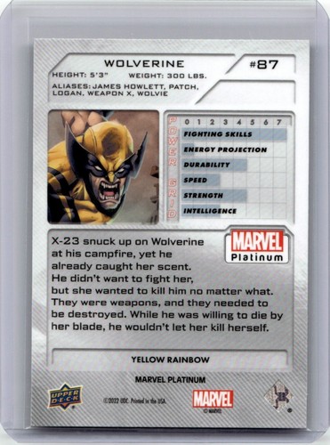2022 Upper Deck Marvel Platinum Yellow Rainbow Wolverine #87 | eBay