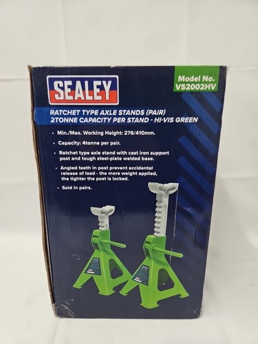 Sealey AXLe Stands (Pair) 2 Tonne Capacity per Stand Ratchet Type Hi ...