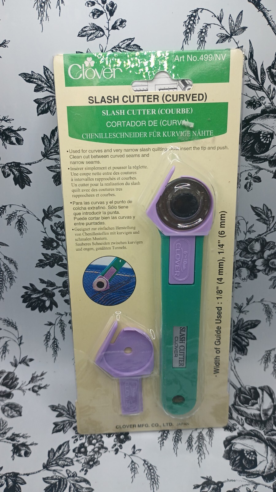 CLOVER SLASH CUTTER (CURVED) QUILTING, CRAFTING 1/8” (4mm) 1/4 (6mm ...