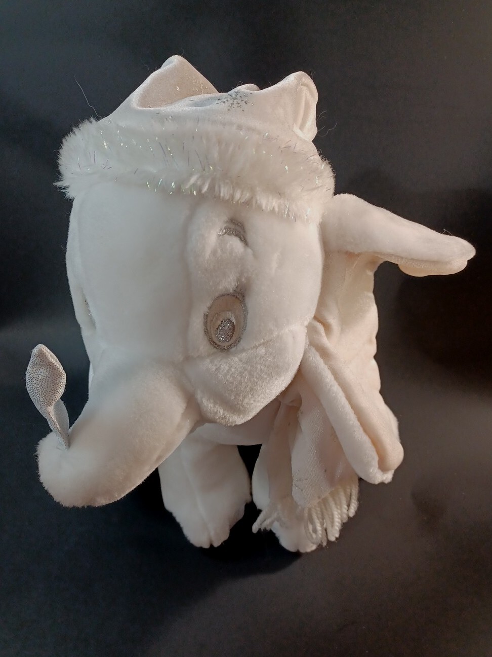 Disney 12" Dumbo Snowflake White Winter Elephant Scarf Hat Plush ...