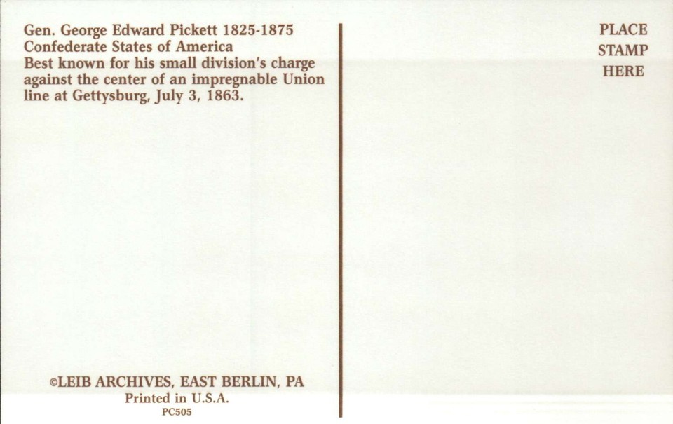 General George Edward Pickett Confederate States of America - Civil War ...