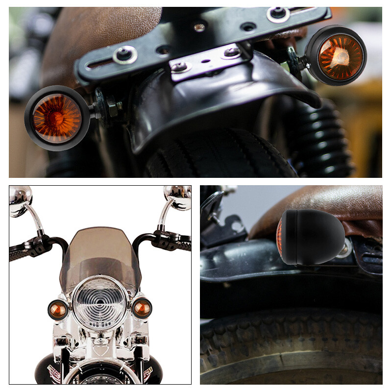 4x Motorcycle Bullet Indicators Turn Signals Blinker Light For Cafe ...
