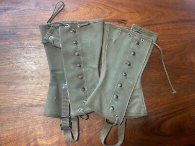 WW2 M1938 GI GAITERS OD GREEN LEGGINGS | eBay