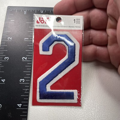 Almost 3” Blue On White Number 2 (# 2) Patch In Pkg 25K4 | eBay