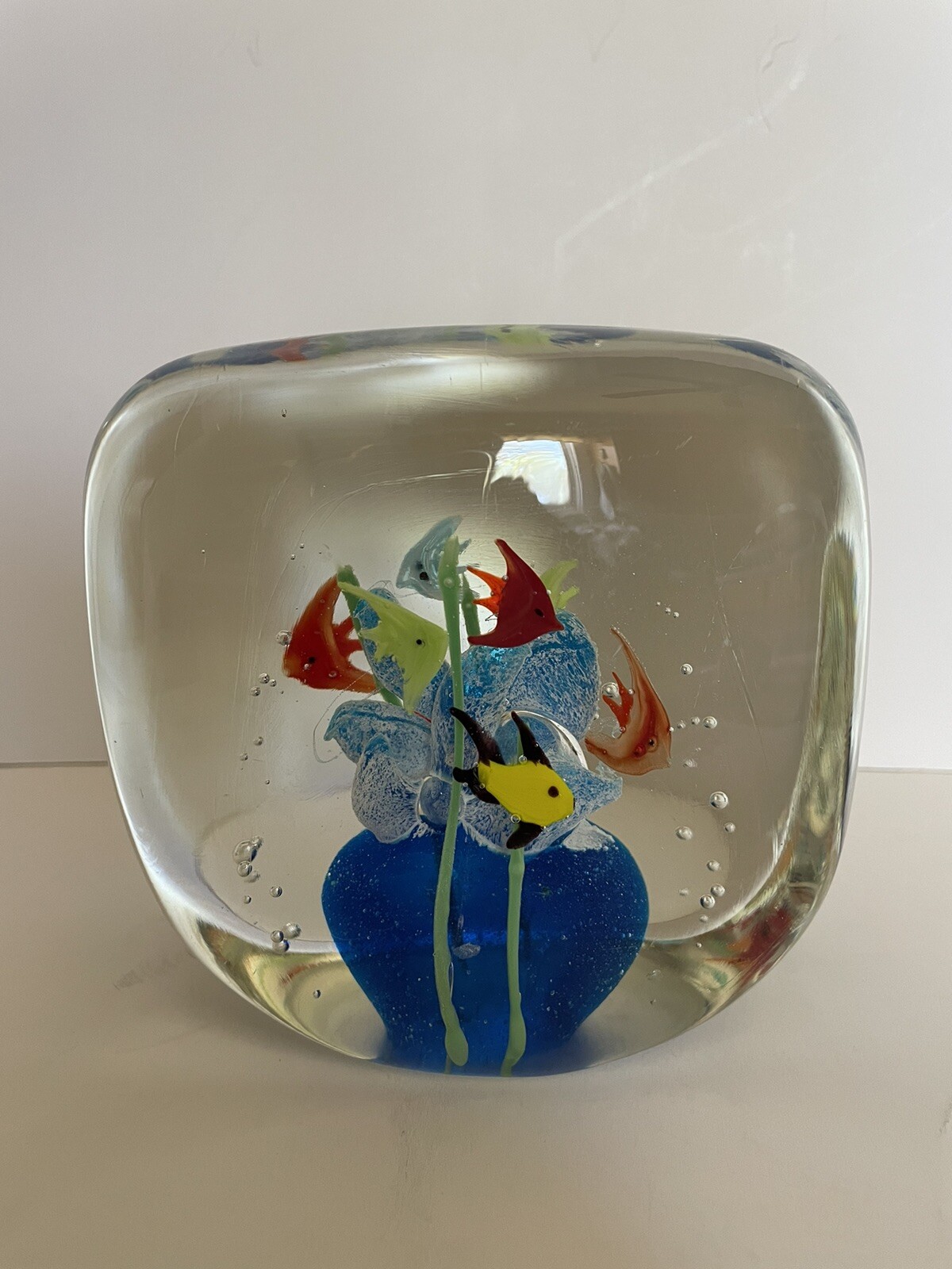 Vintage Large Paperweight with Ocean Scene/Aquarium | eBay