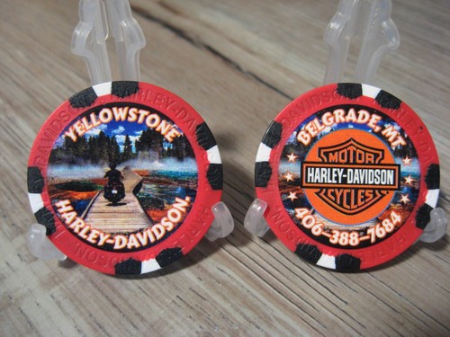 Yellowstone Harley Davidson Emblem Poker Chip - Belgrade, Montana - Red ...