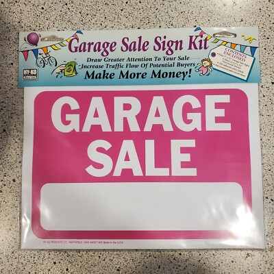 Hy-Ko Sign, Garage Sale Kit KIT-13 New In Plastic. Signs Arrows Prices ...