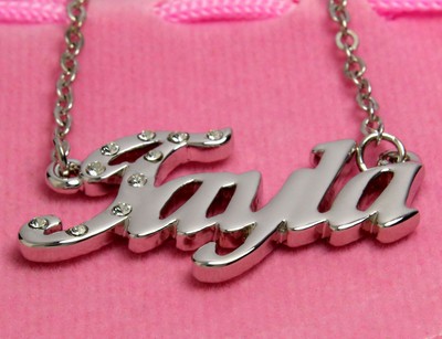 Name Necklace TAYLA - 18ct White Gold Plated - Accessories Birthday ...