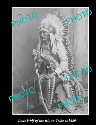 OLD 8x6 HISTORIC PHOTO OF INDIAN CHIEF LONE WOLF OF THE KIOWA TRIBE c1880 | eBay