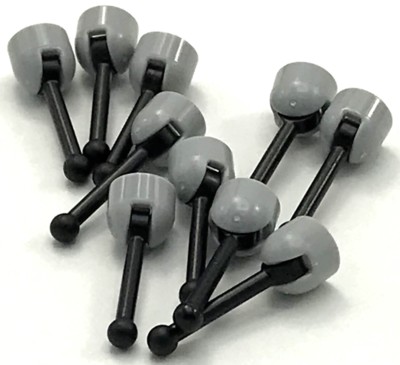 Lego 10 New Light Bluish Gray Lever Small Base Black Lever Pieces | eBay