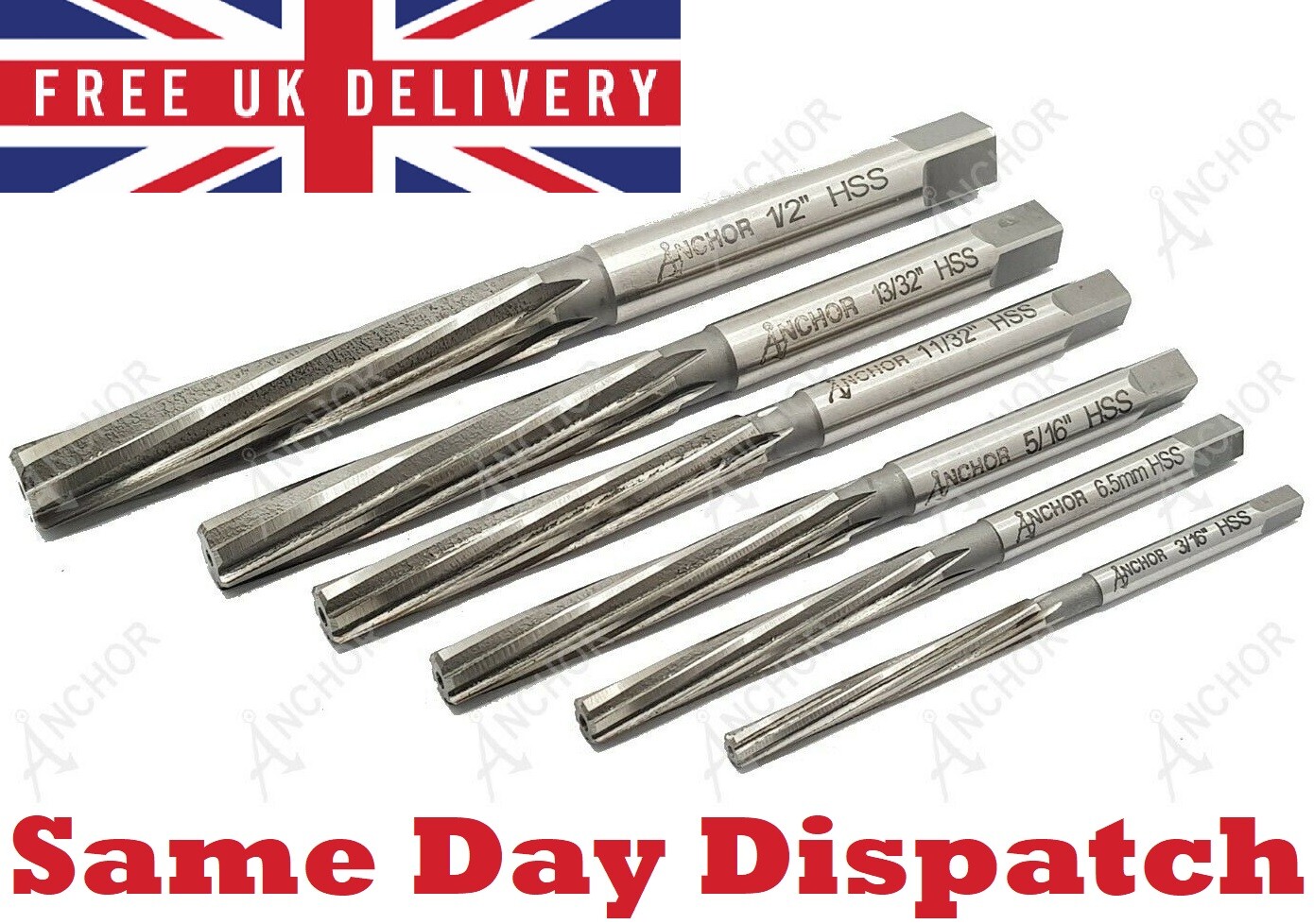 HSS Spiral Flute Hand Reamers M2 Straight Shank Metric Imperial 1st ...