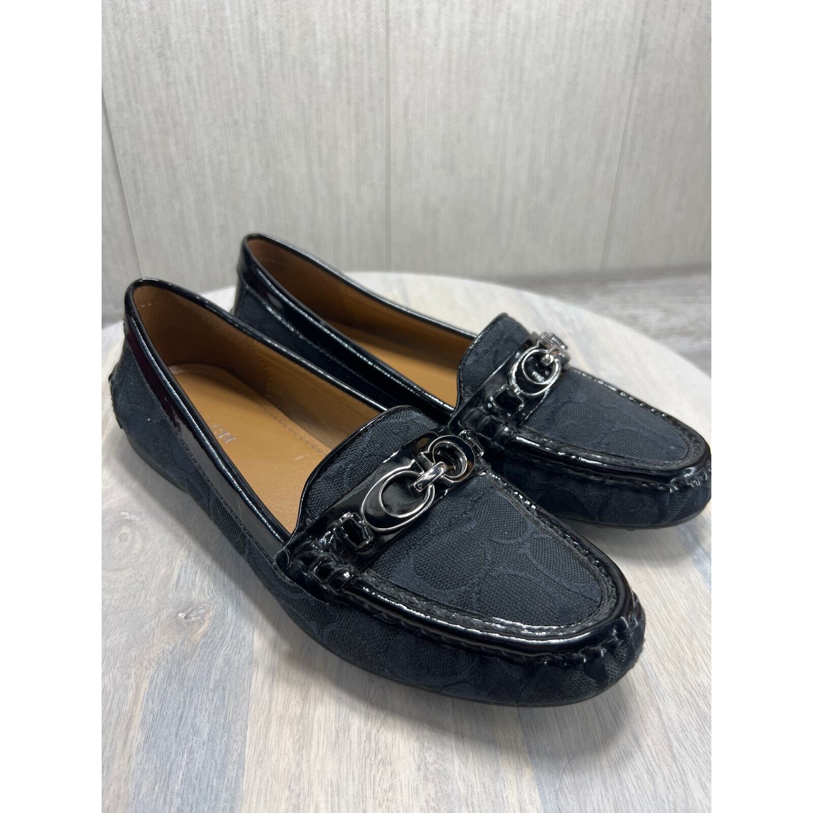 Coach Fortunata signature canvas/patent leather flats… - Gem