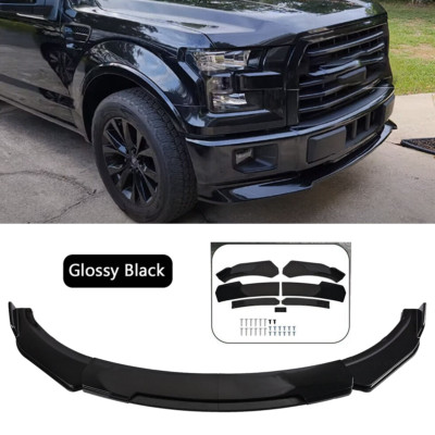 Front Bumper Lip Chin Splitter Spoiler For Ford F150 F-150 Gloss Black ...