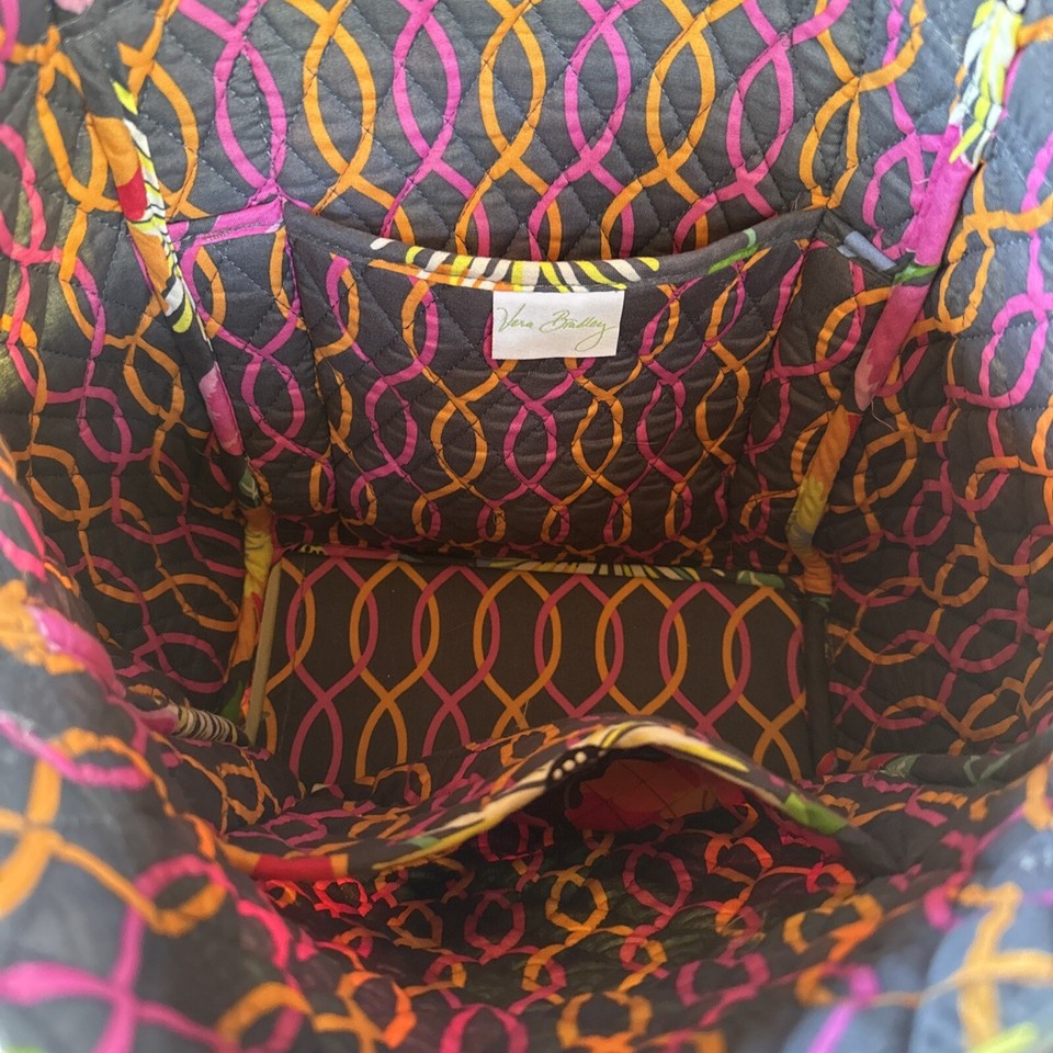 Vera Bradley Jazzy Blooms Big Flowers Medium Over The Shoulder Tote/bag ...