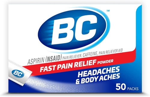 BC Powder Original Strength Pain Reliever, Aspirin Dissolve Packs, 50 ...
