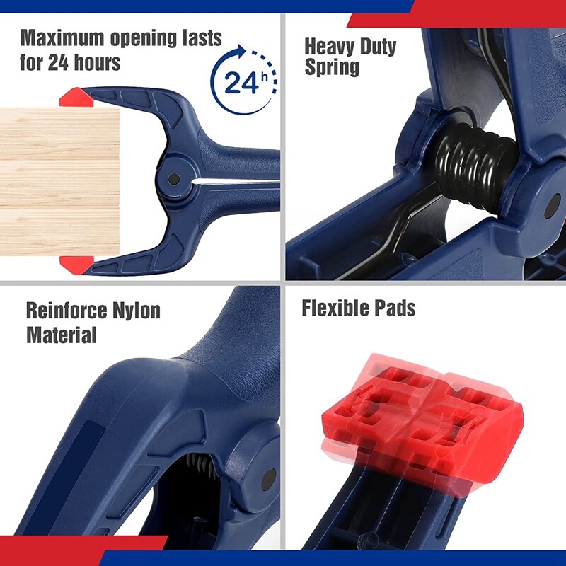 WORKPRO 8PCS Clamp Set 4-pack 4 Spring Clamps 4-1/2" Light-Duty Mini ...