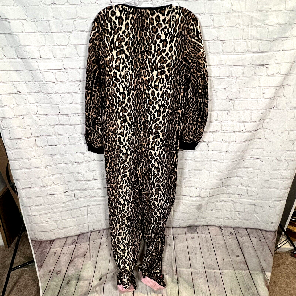 Nick and Nora Size Small One Piece Full Zip Leopard Print Footed ...