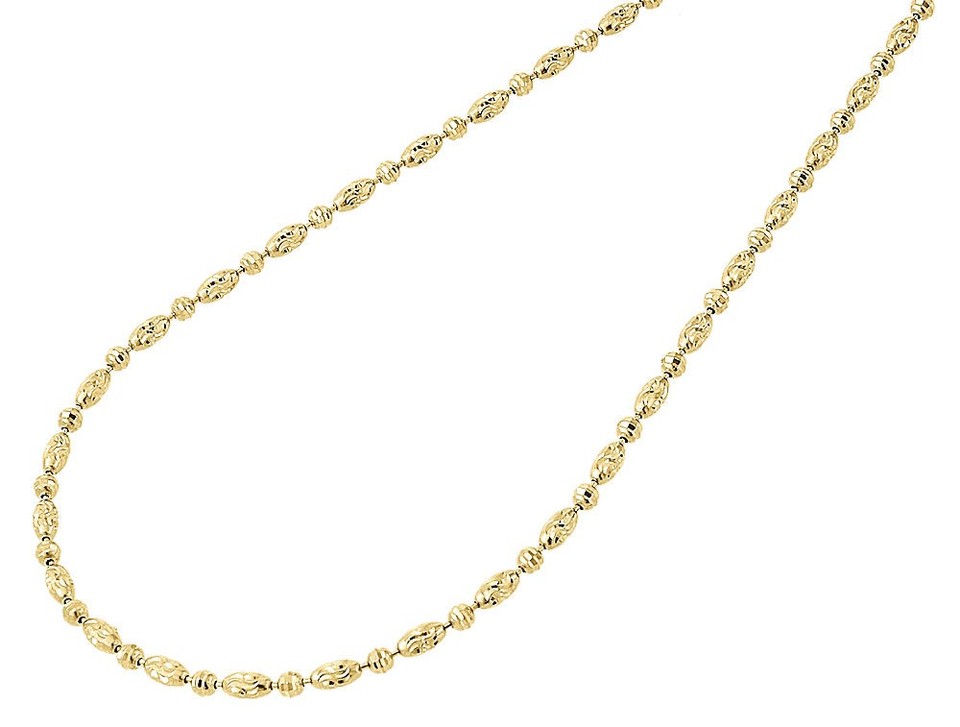 10K Yellow Gold 2MM Typhoon Moon Cut Link Chain Diamond Cut Necklace 16 ...