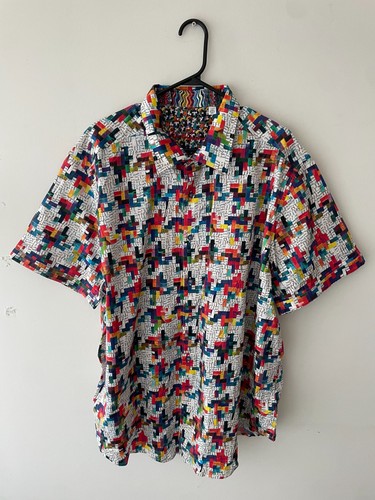Robert Graham Ransom Note Short Sleeve Shirt Size 4XL | eBay