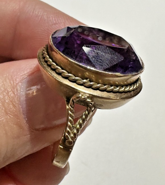 Vintage Hallmarked Russian (USSR) 14k Yellow 583 Gold Amethyst Ring ...