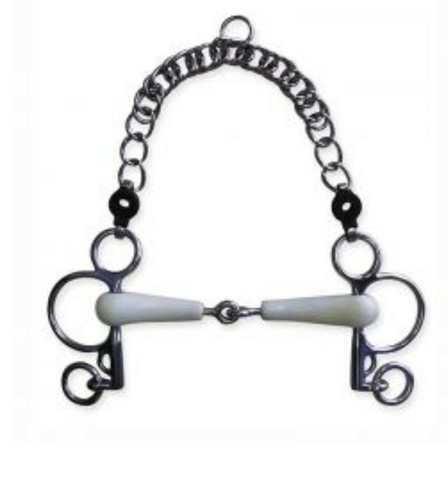 NEW METALAB FLEXI PELHAM BIT W/ SNAFFLE MOUTH, 5 1/4", STAINLESS, FREE ...