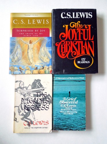 Lot of 4 Books by C.S. Lewis: Pilgrim's Regress, the Joyful Christian ...