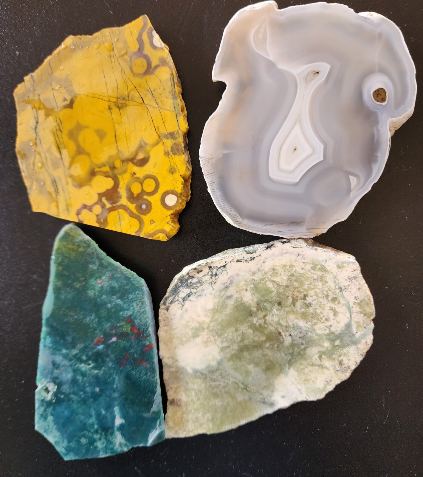 Ocean Jasper Nephrite Bloodstone Agate Four Lapidary Slabs 246 grams | eBay