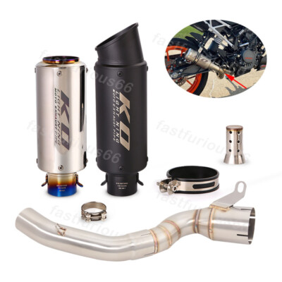 Modified Exhaust Mufflers Middle Link Pipe Silencer 51mm For Duke 200 ...