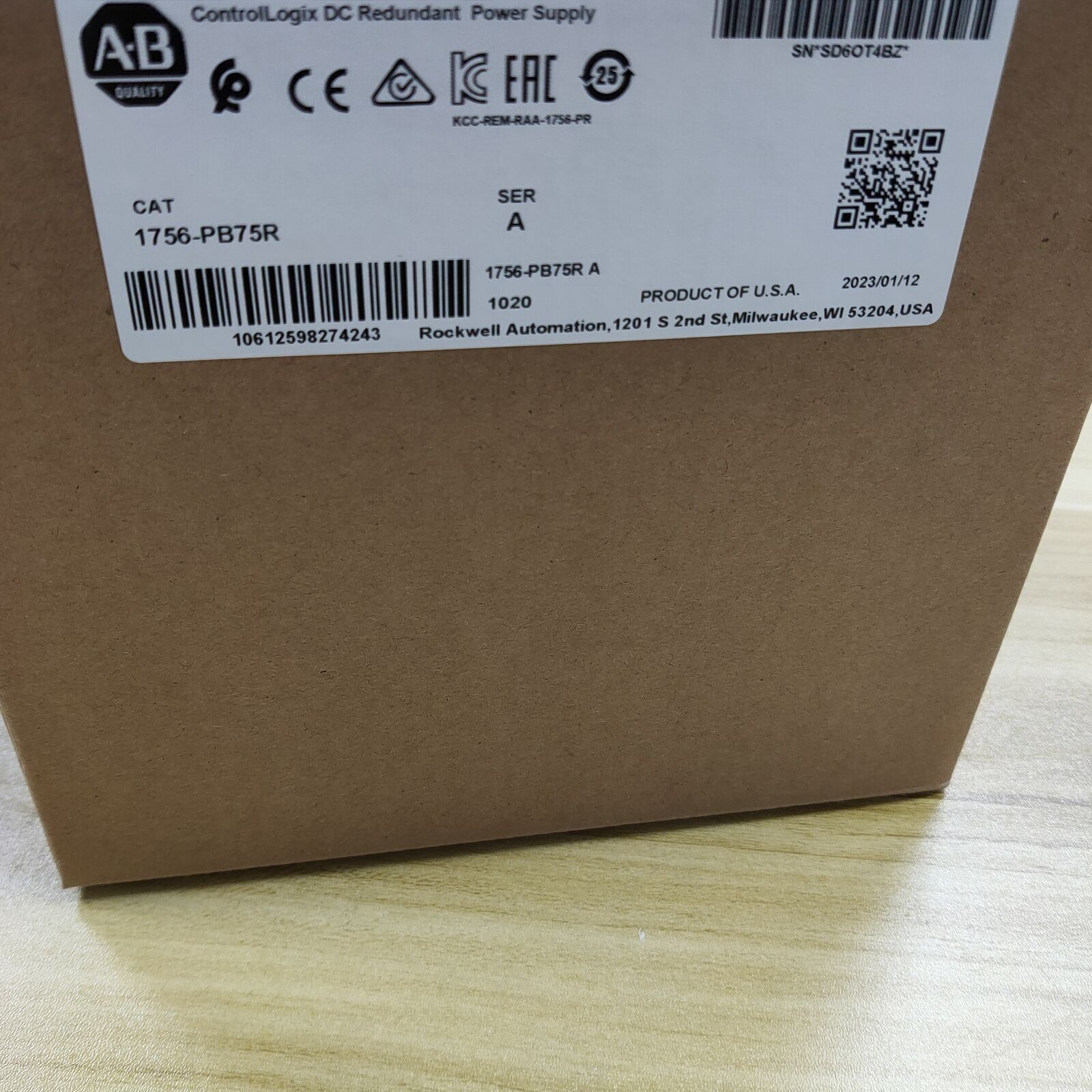 1756-PB75R AB ControlLogix DC Redundant Power Supply Fast Shipping ...