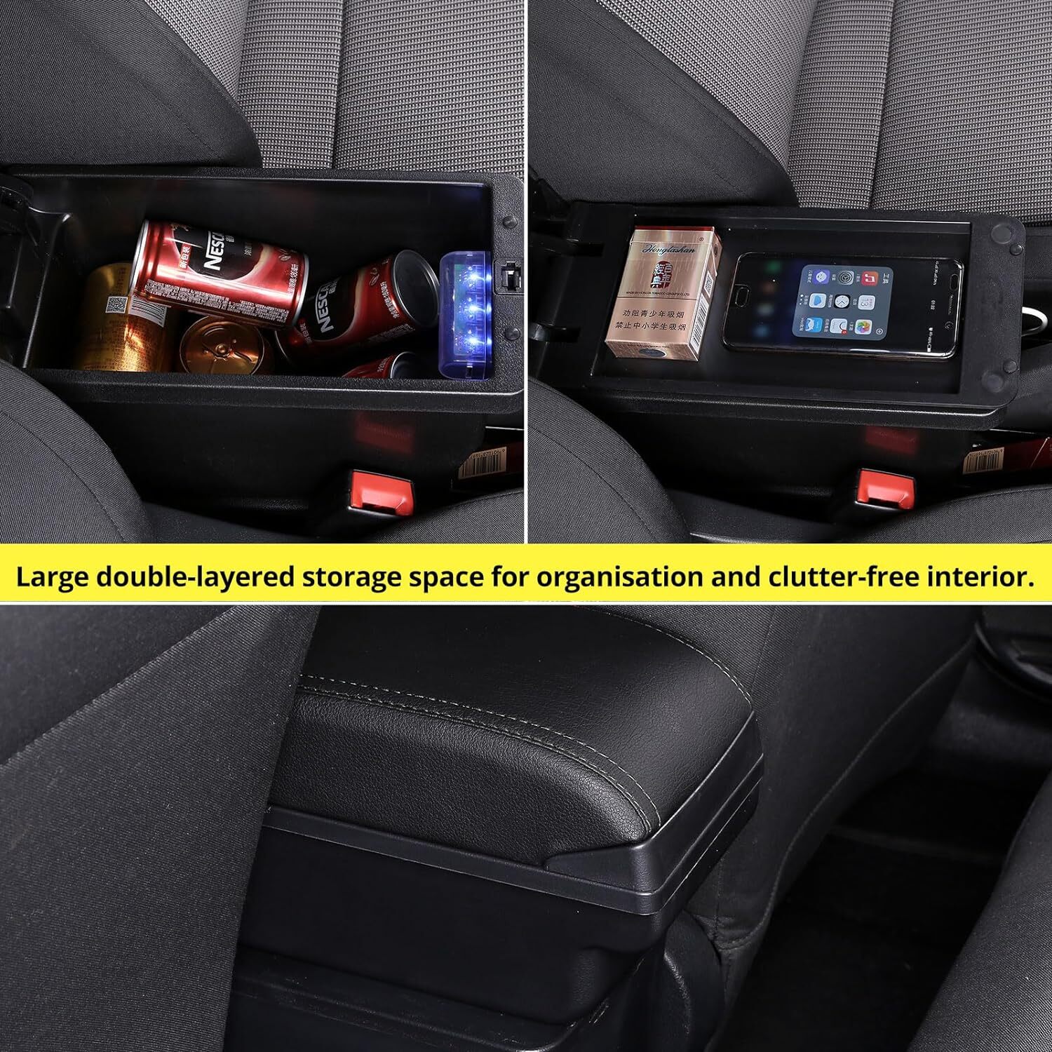 Compatible with Suzuki Swift Armrest 2008-2024 Center Console Storage ...