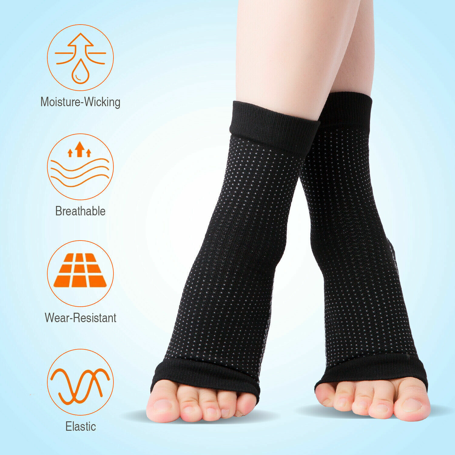 Foot Ankle Compression Sleeves Socks Sore Achy Heel Foot Pain Relief ...