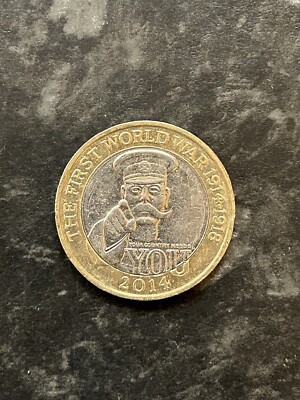 Rare First World War 1914-1918 Lord Kitchener 2 Pound Coin £2 2014 ...