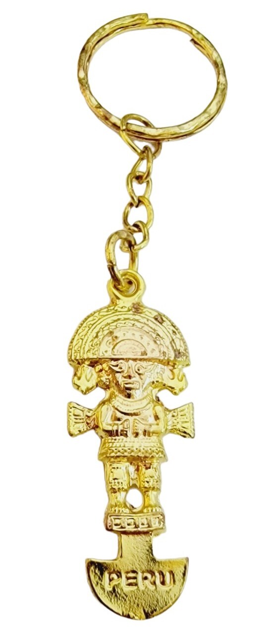Peru Keychain Peruvian Tumi Goldtone Metal Ceremonial Replica Souvenir ...