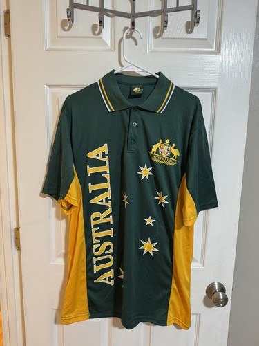 Australia Rugby Jersey Joey Roo Socceroos Football Shirt Gold & Green ...