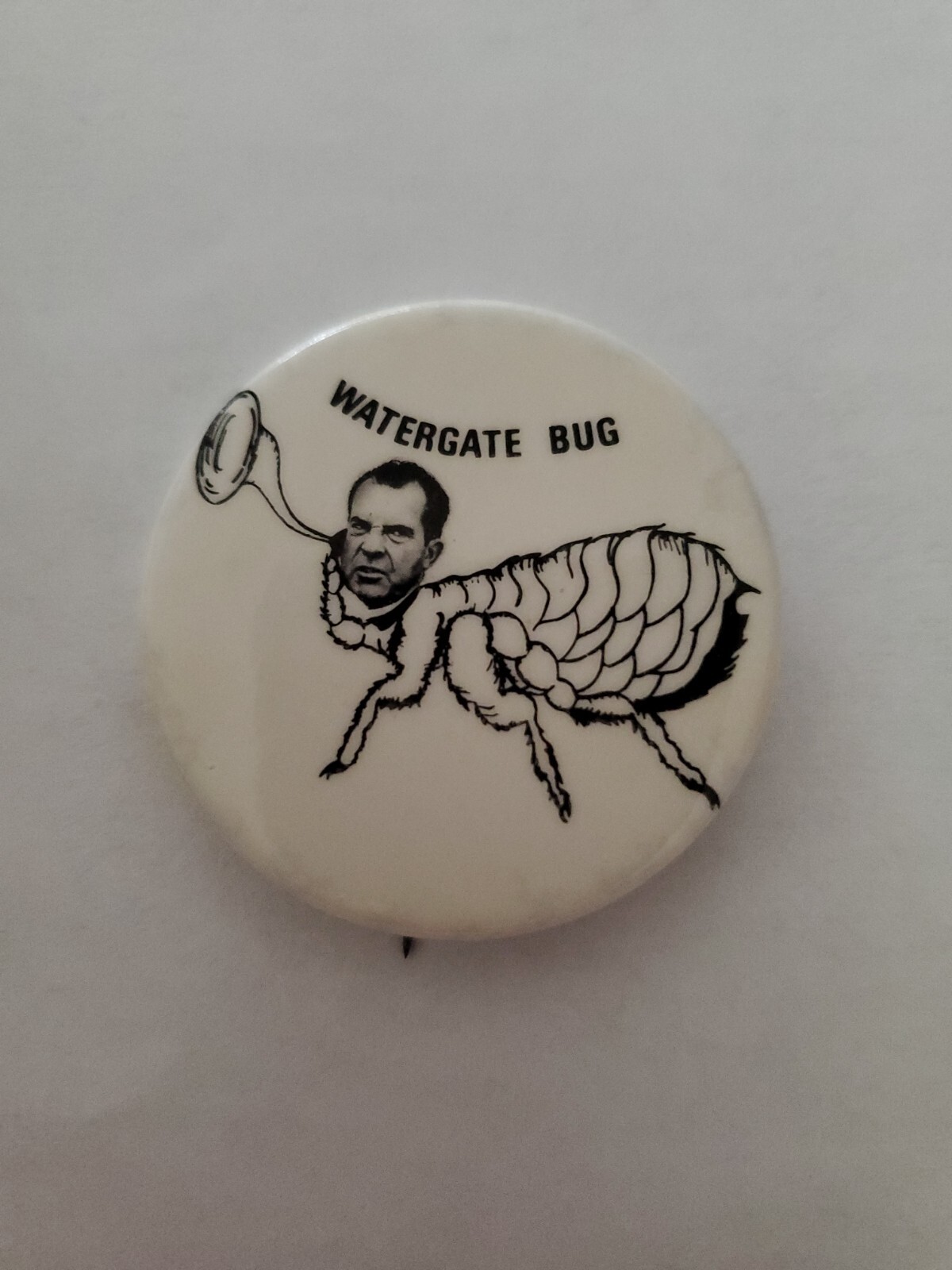 Vtg 1973 WATERGATE BUG Anti-Nixon Political Cartoon Pinback Button | eBay