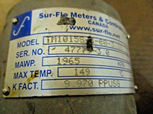 SUR-FLO METERS AND CONTROL, 3"150 BLRF PADDLE METER, TM1015S-3-80-3.18 ...