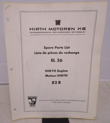 Vintage Hirth Engine 82 R Illustrated Parts Manual EL 36 | eBay