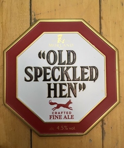 OLD SPECKLED HEN CRAFTED FINE ALE 4.5% VOL GENUINE PUMP CLIP CASK HAND ...