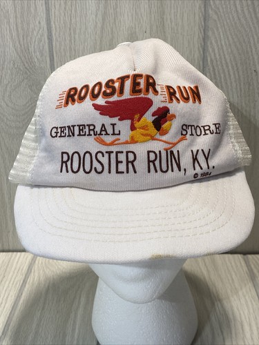 1984 Rooster Run General Store Trucker Mesh Snapback Cap White USA Rare ...