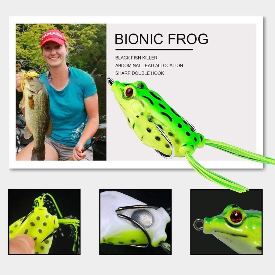 94 pcs Fishing Lures Lot Accessories kit Worm Frog Hook Sinker Bass ...