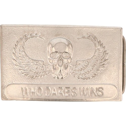 Who Dares Wins British Special Air Service SAS Biker Skull NOS Vtg Belt ...