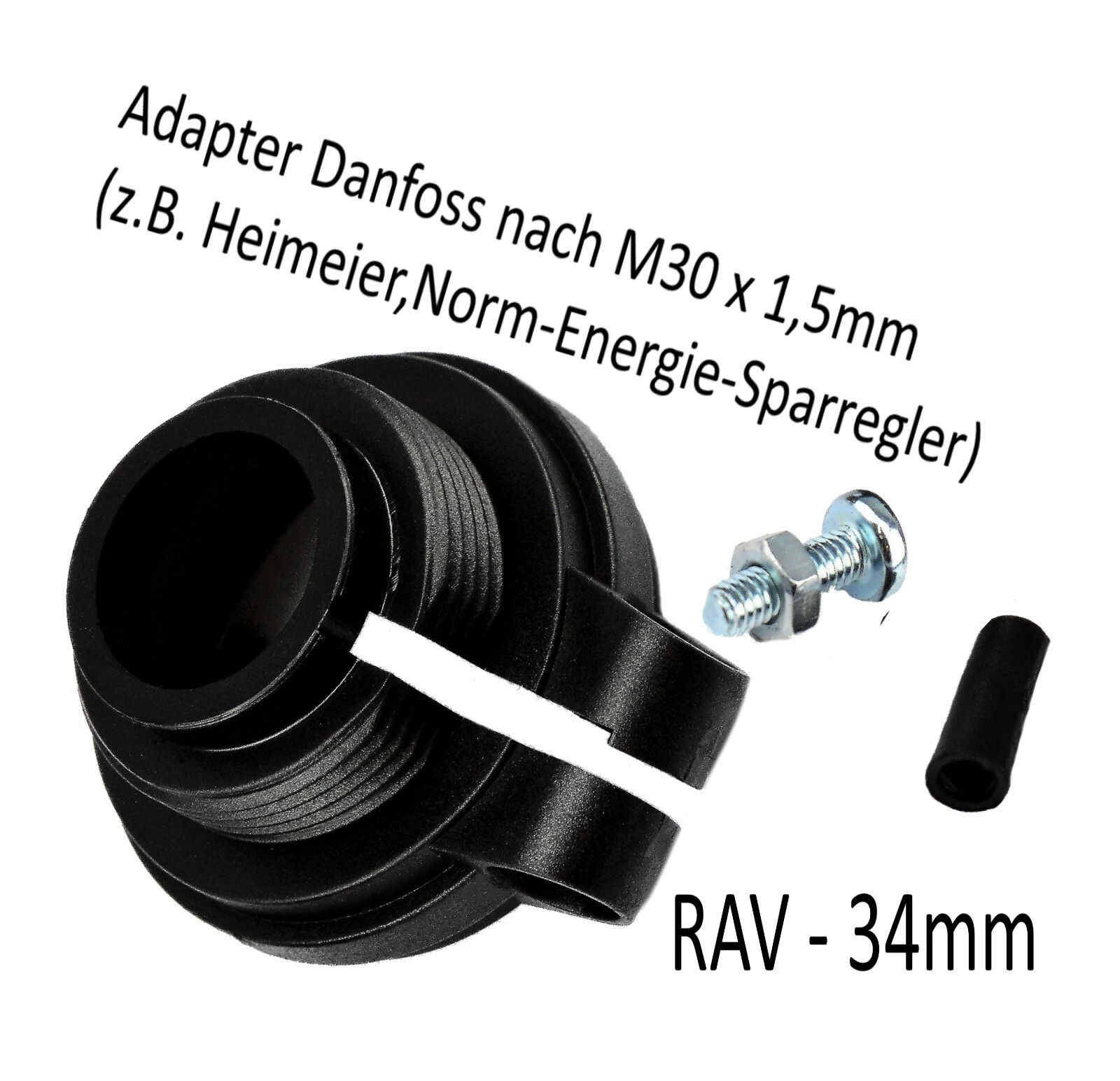 1 Adapter Danfoss RAV 34mm Heizungsventilantrieb Heizkörperthermostate ...