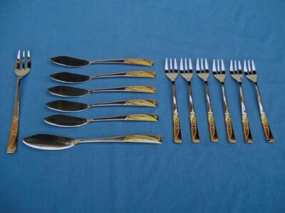 INOXPRAN 18/10 STAINLESS ( LOT OF 13 ) ASSORTED PIECES GOLD INSERTS | eBay