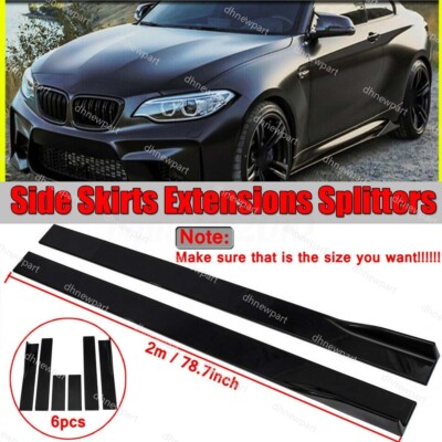 For BMW F22 235i 240i F23 F87 M2 Glossy Black Side Skirts Extension ...
