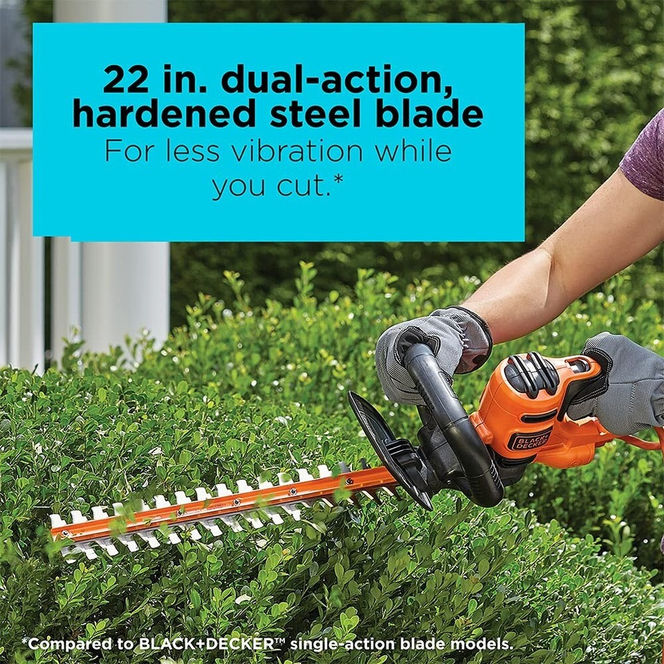 BLACK+DECKER Electric Hedge Trimmer, 22-Inch Blade, Corded (BEHT350FF ...