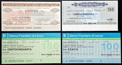 Lot of 4x Italy Banknotes Cashier's Cheques - 1977 UNCIRCULATED | eBay