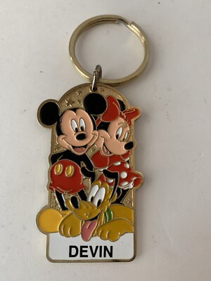 Walt Disney World Name Devin Keychain Bag Charm Mickey Minnie Pluto | eBay