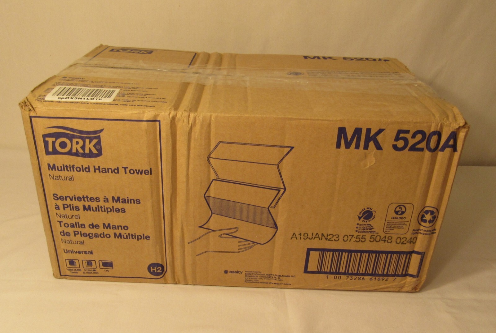 Tork Multifold Hand Towel MK520A Natural H2 Universal, Recycled Fibers ...