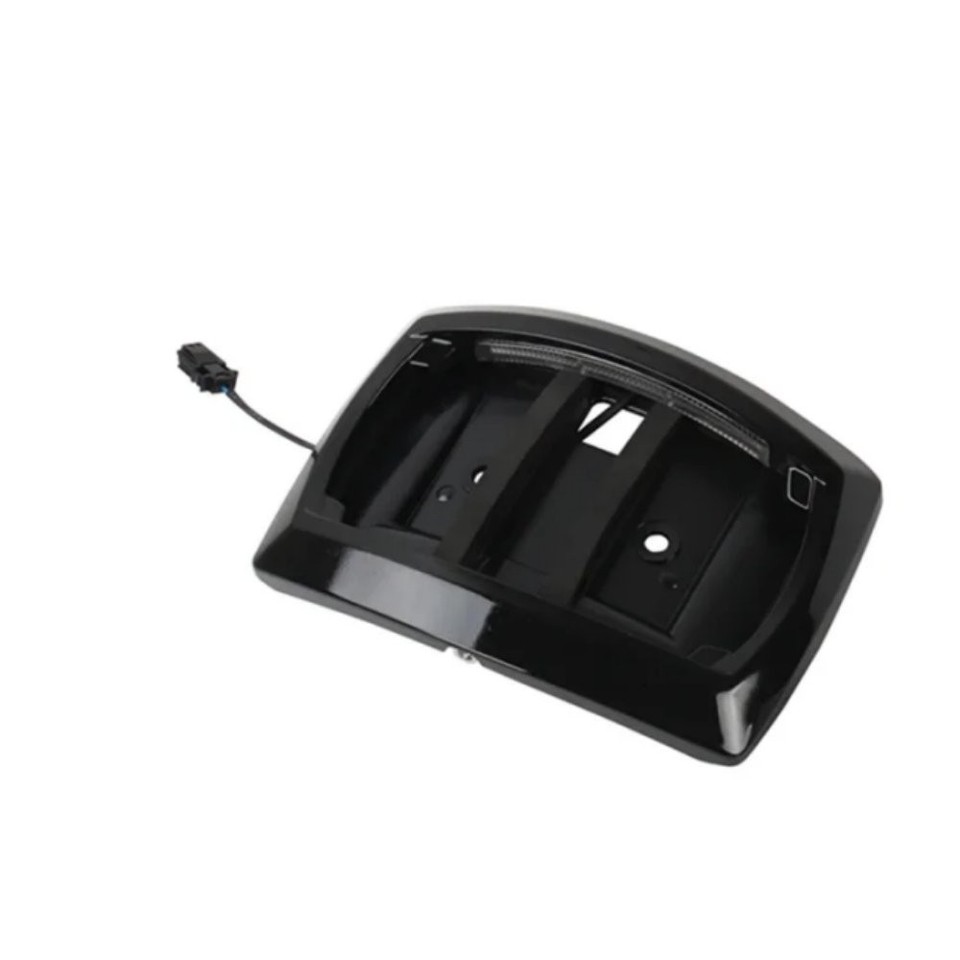 Black Curved License Plate Frame Relocation LED Light For Harley CVO ...